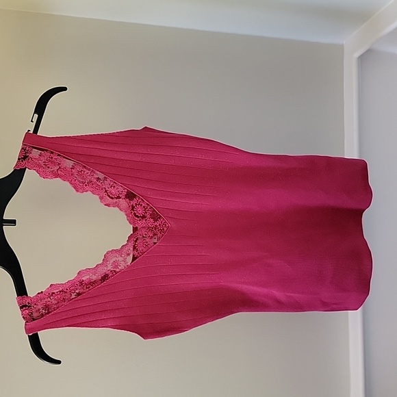 BiBi | Tops | Bibi Berry Tank With Lace | Poshmark